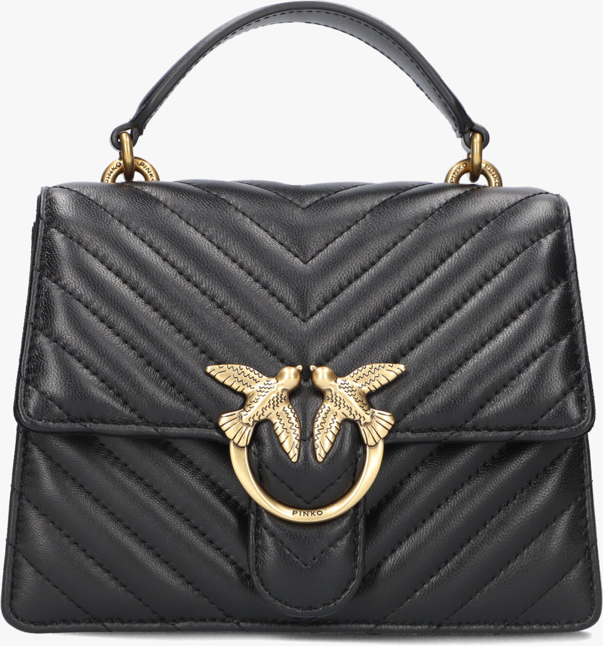 Zwarte PINKO Handtas LOVE ONE TOP HANDLE MINI | Omoda