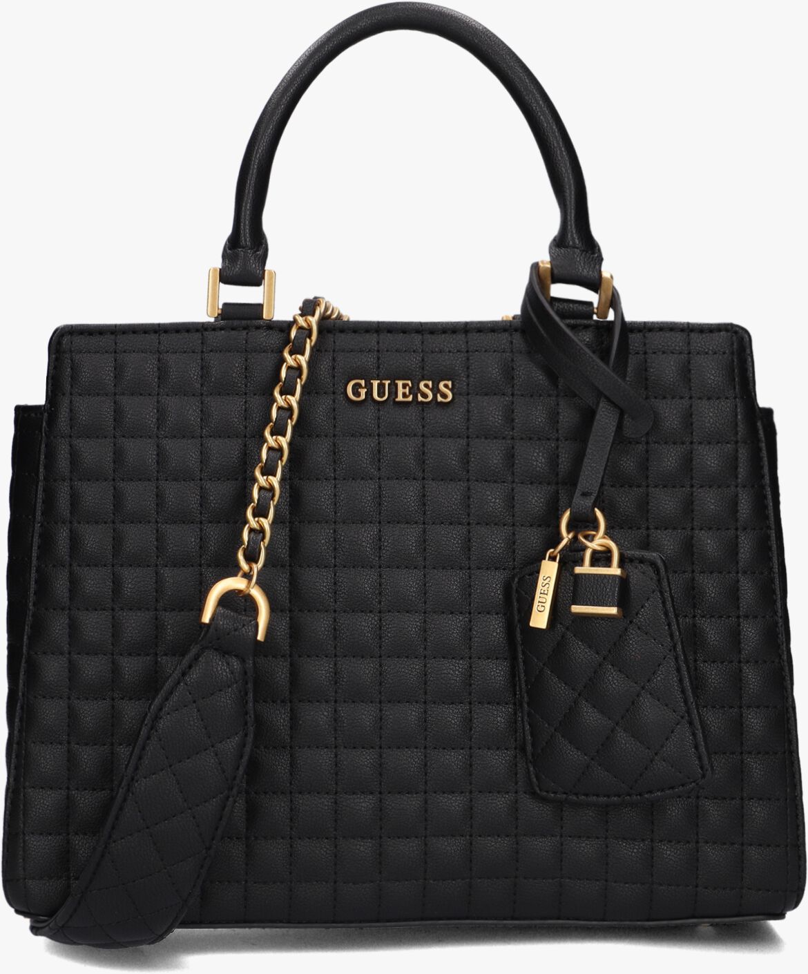 Zwarte GUESS Handtas TIA LUXURY SATCHEL | Omoda