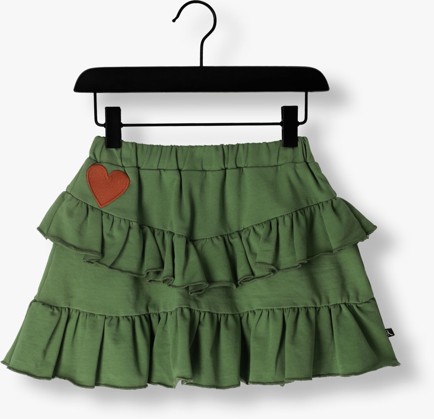Groene CARLIJNQ Minirok HEARTS - DOUBLE RUFFLED SKIRT | Omoda