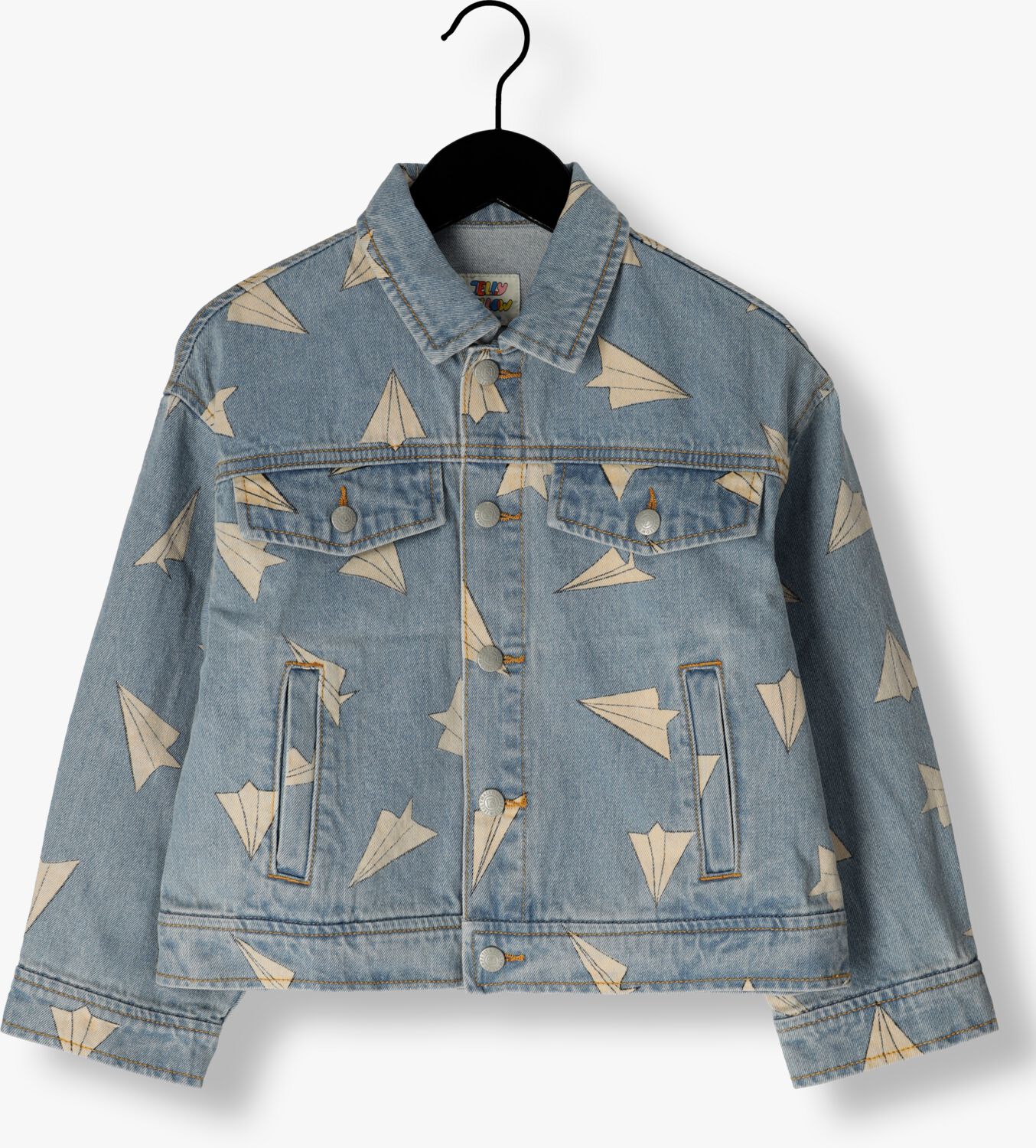 Blauwe Jelly Mallow Spijkerjas PAPER AIRPLANE DENIM JACKET | Omoda