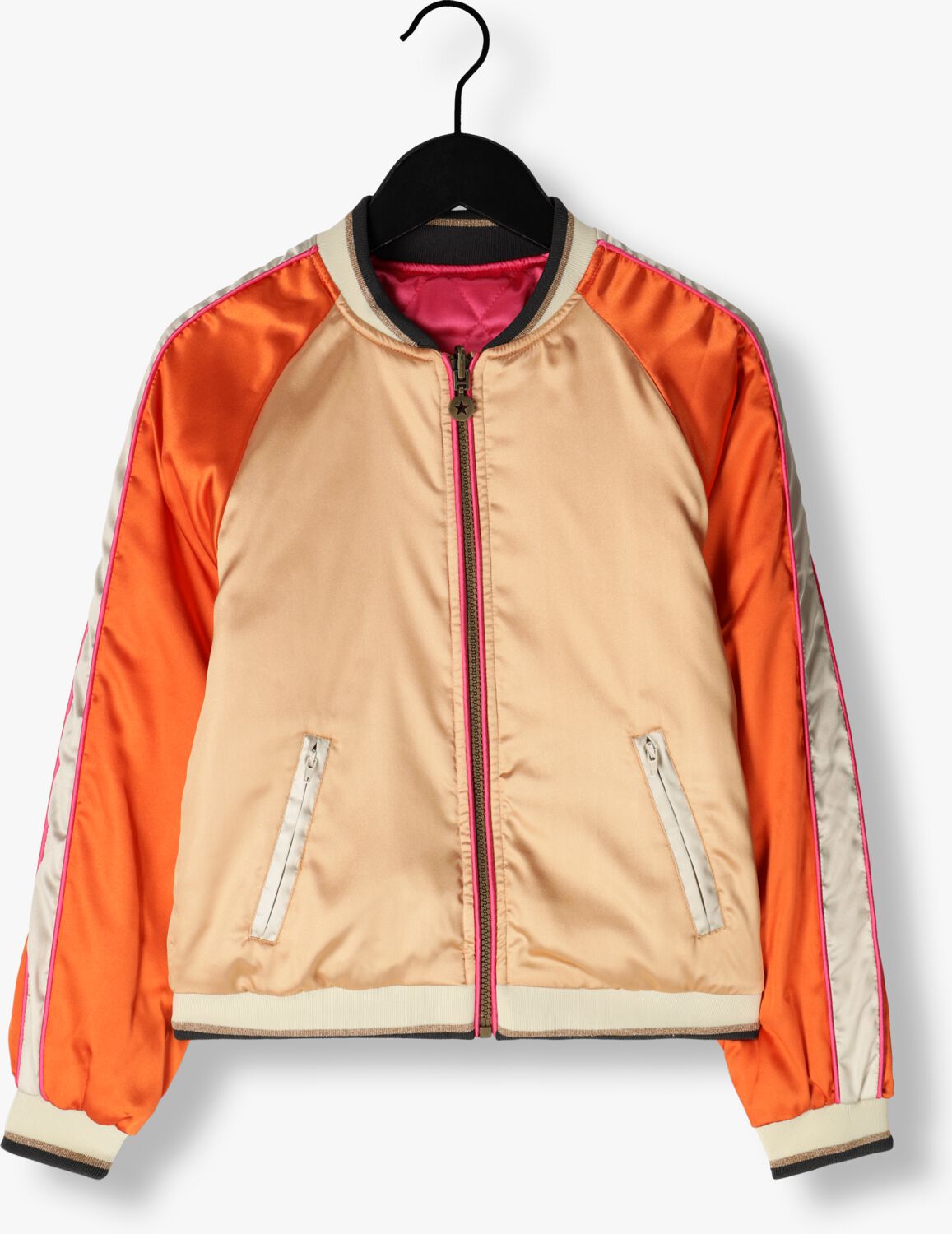 Roze LIKE FLO Jack SATIN BOMBER REVERSIBLE | Omoda