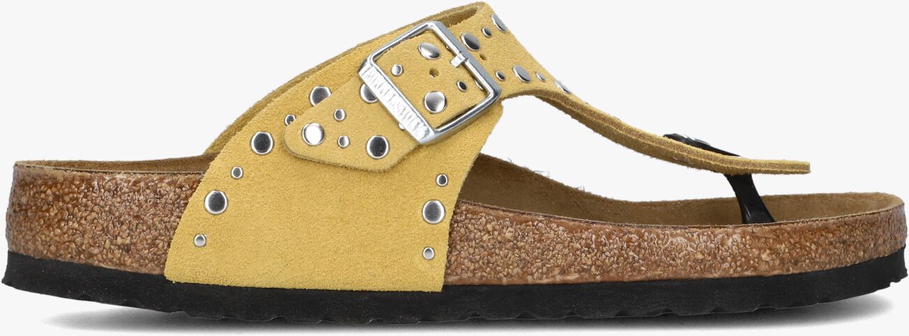 Gele BIRKENSTOCK Slippers GIZEH RIVET BORDER | Omoda