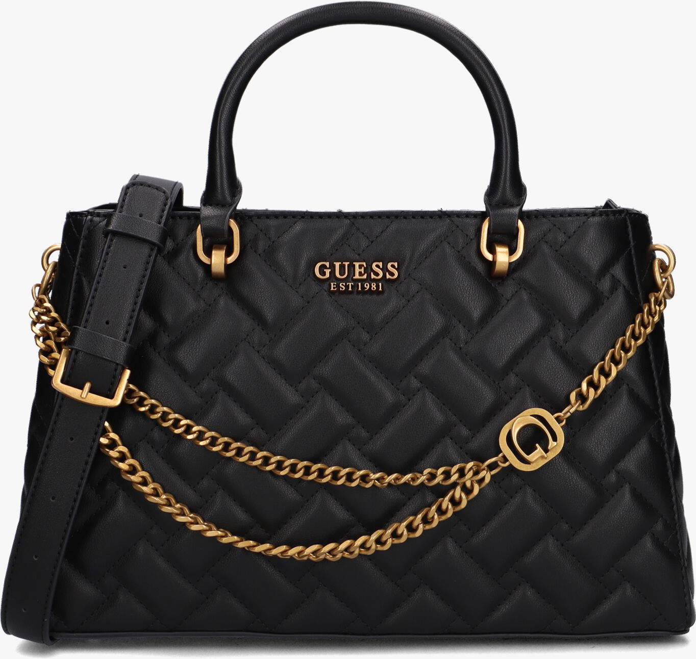 Zwarte GUESS Handtas GRACELYNN GIRLFRIEND SATCHEL | Omoda