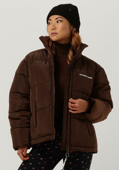 Bruine COLOURFUL REBEL Gewatteerde jas FIONA PUFFER JACKET | Omoda