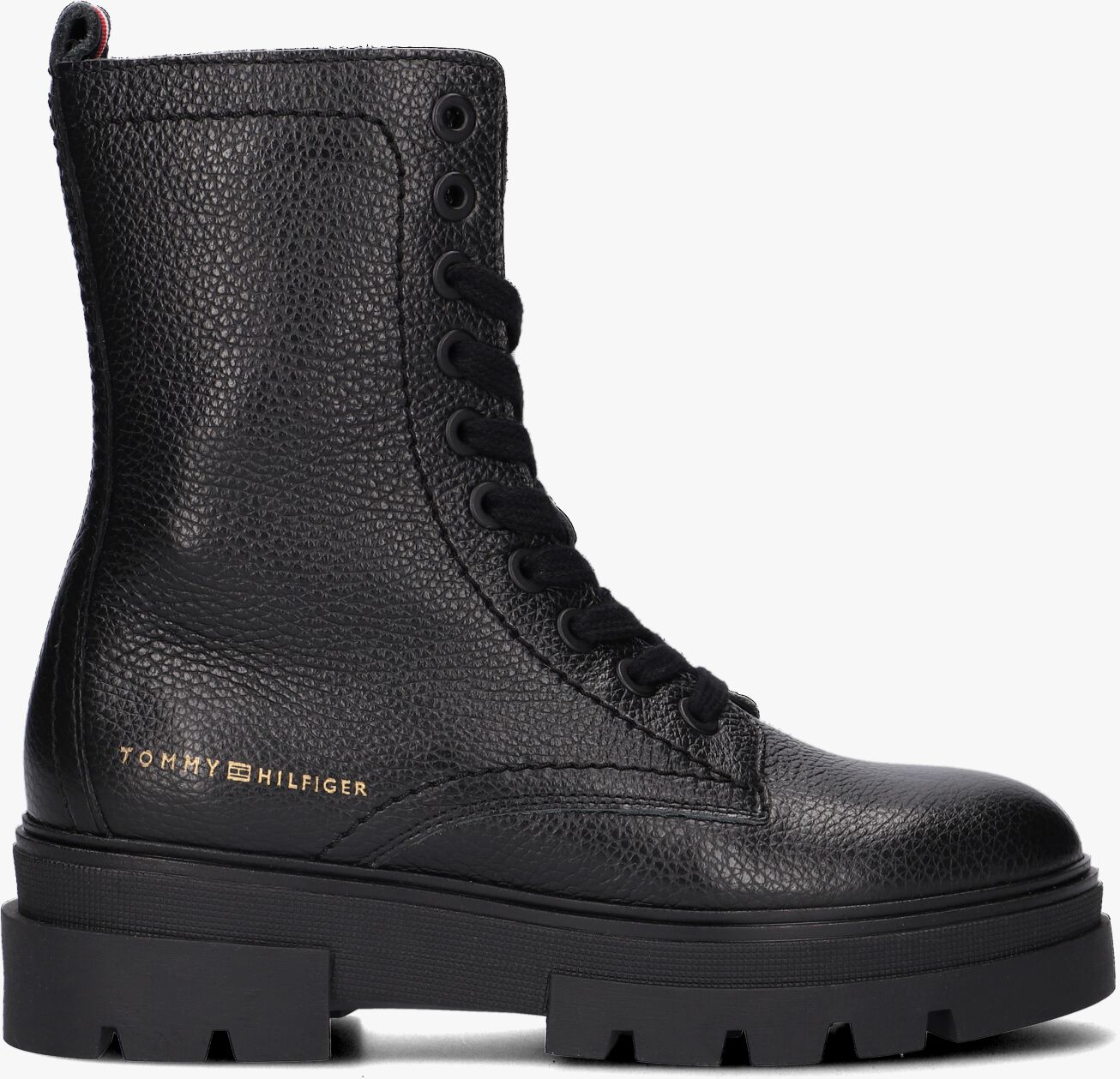 Tommy Hilfiger Monochromatic Lace Up Boot Bottines à Lacets En Noir Omoda