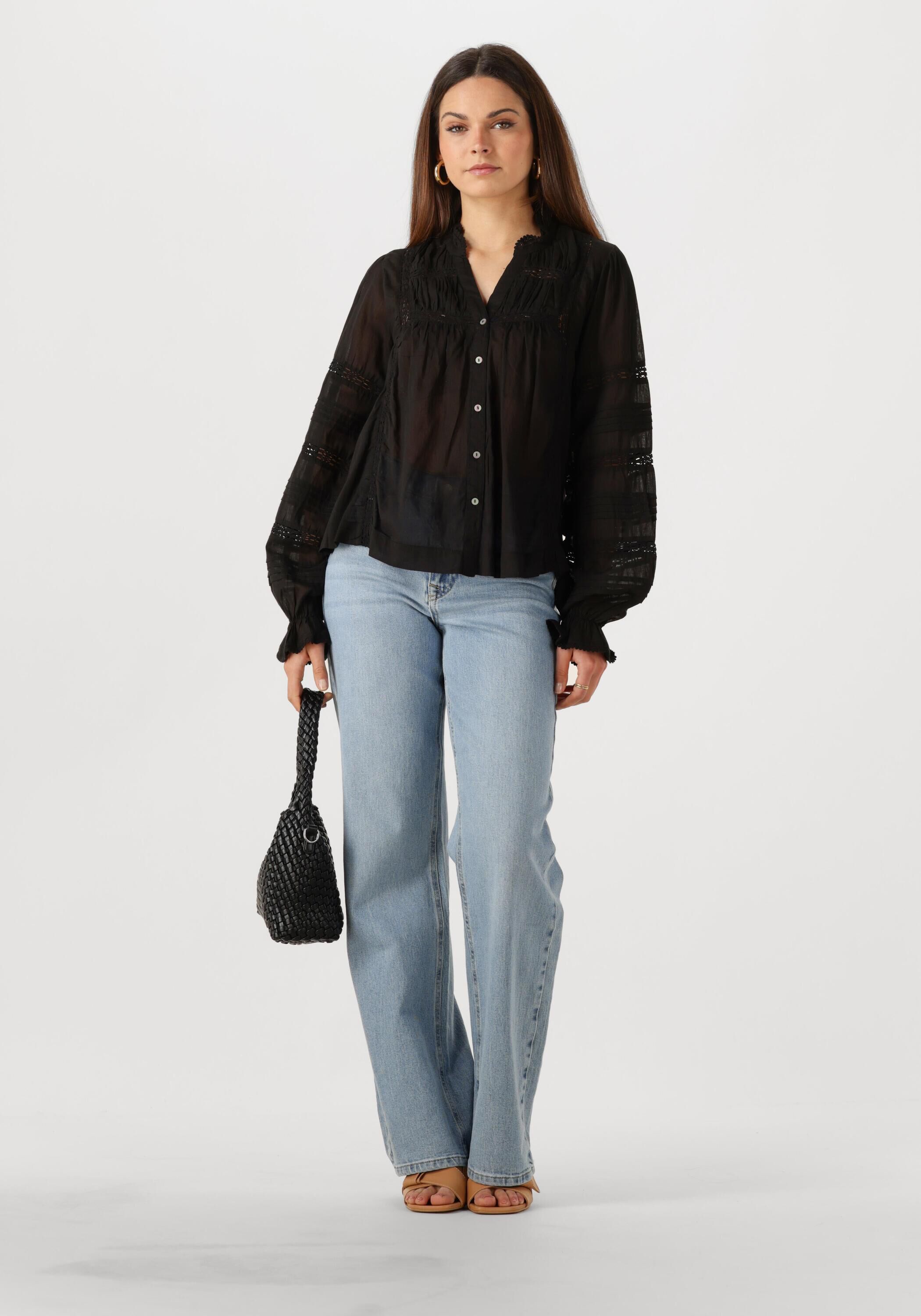 Zwarte NEO NOIR LYLA S VOILE BLOUSE | Omoda