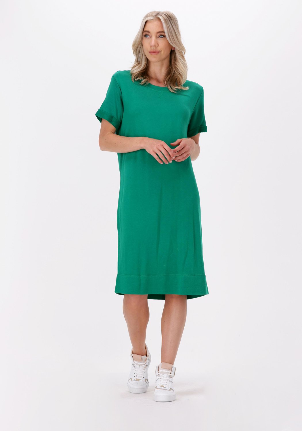 Groene SUMMUM Midi jurk DRESS FLUID SWEAT | Omoda