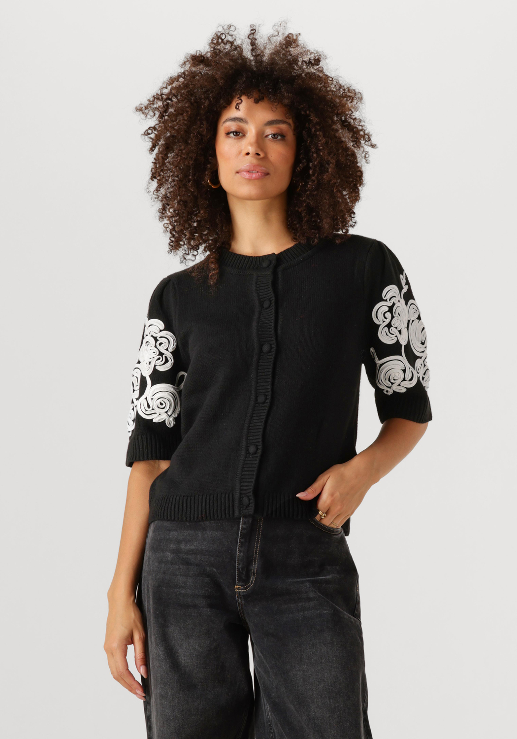 Zwarte OBJECT Vest OBJJANE 2/4 RE KNIT CARDIGAN | Omoda