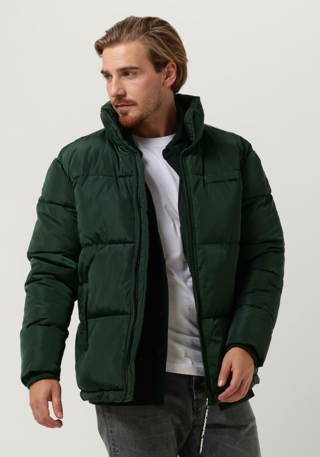 Donkergroene COLOURFUL REBEL Gewatteerde jas FINCH PUFFER JACKET | Omoda
