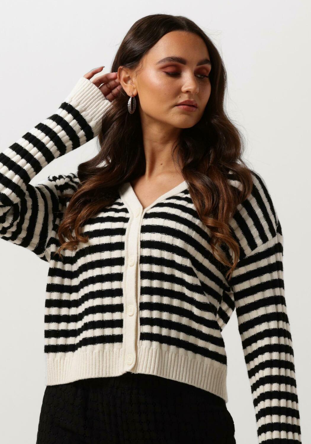 Zwarte MSCH COPENHAGEN Vest MSCHKITNA CARDIGAN STP | Omoda