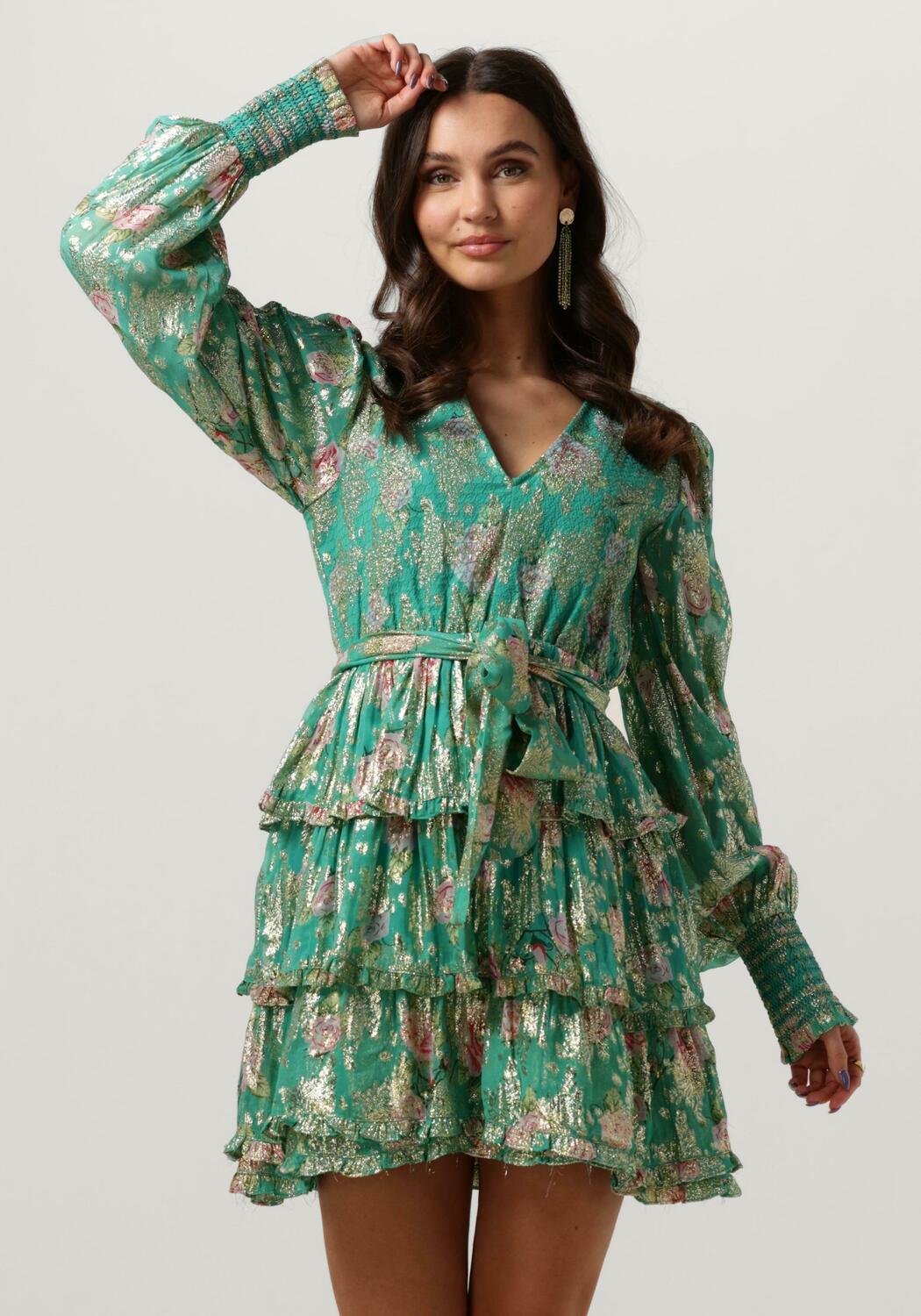 Groene EST'SEVEN Mini jurk EST'CITY DRESS HANDMADE | Omoda