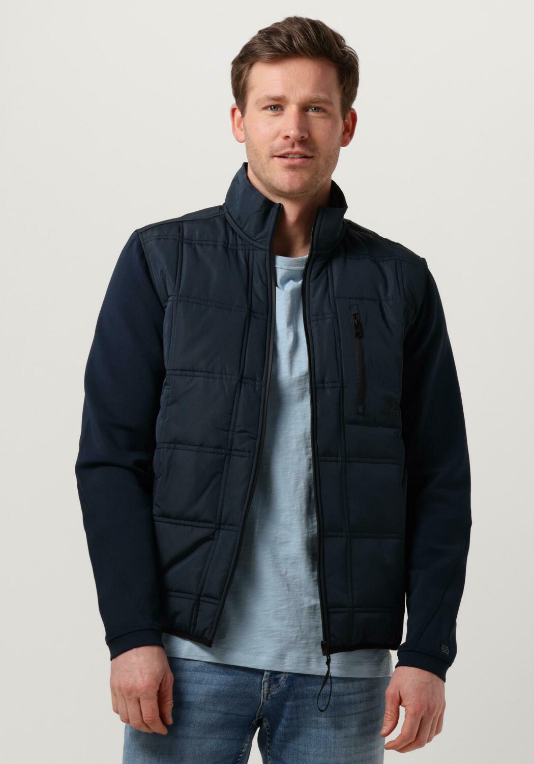 Donkerblauwe CAST IRON Jack BOMBER JACKET COTTON POLAR FLEECE | Omoda