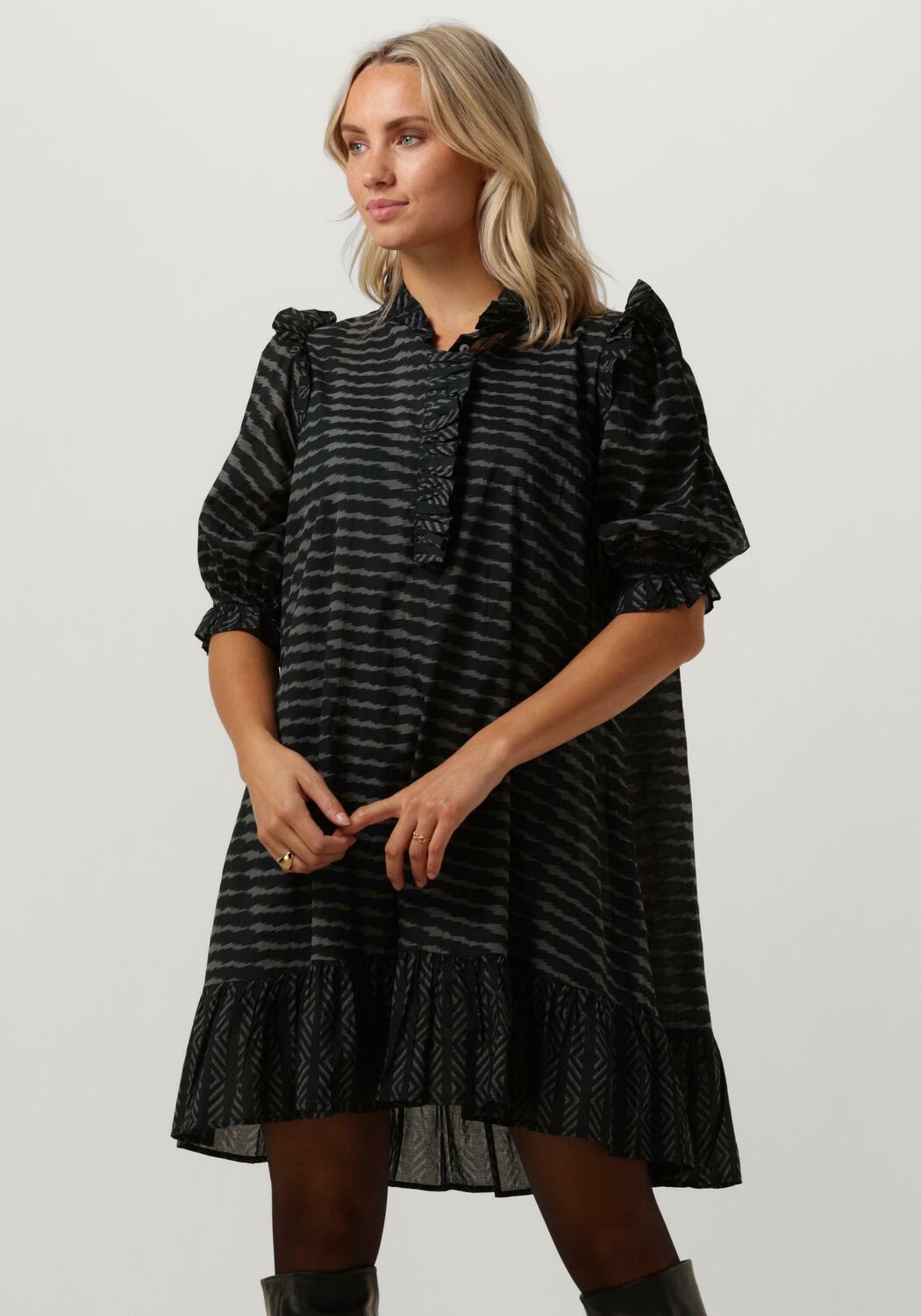 Zwarte NEO NOIR Mini jurk HANI GRAPHIC DRESS | Omoda