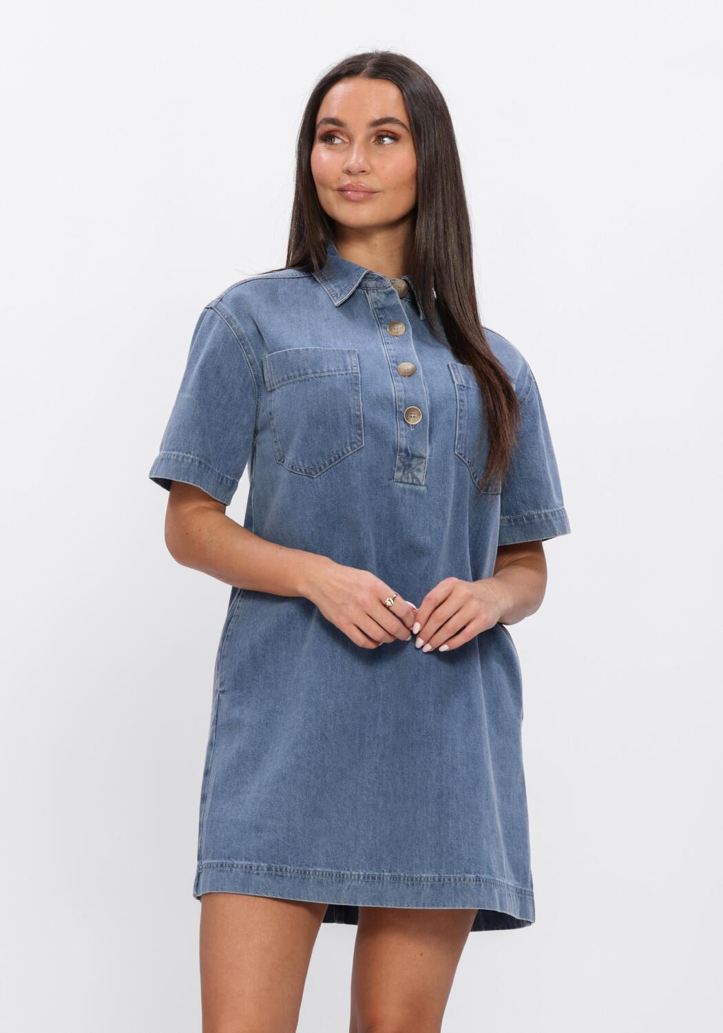 Blauwe NOTRE-V Mini jurk NV-HANNEBEL | Omoda