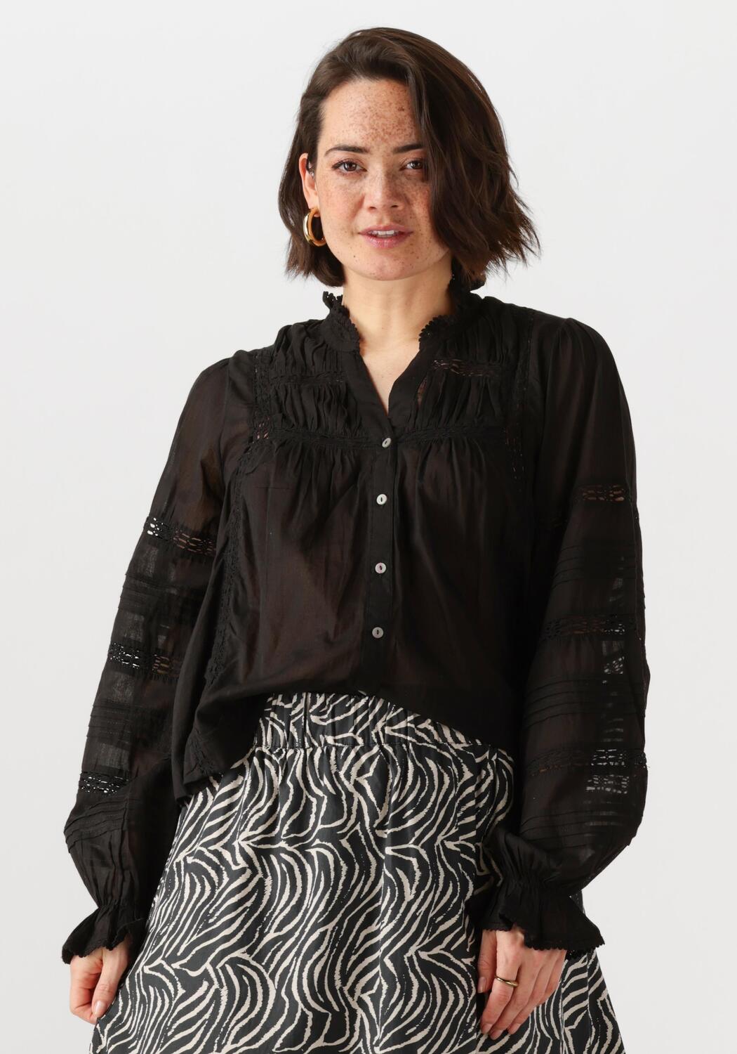 Zwarte NEO NOIR LYLA S VOILE BLOUSE | Omoda