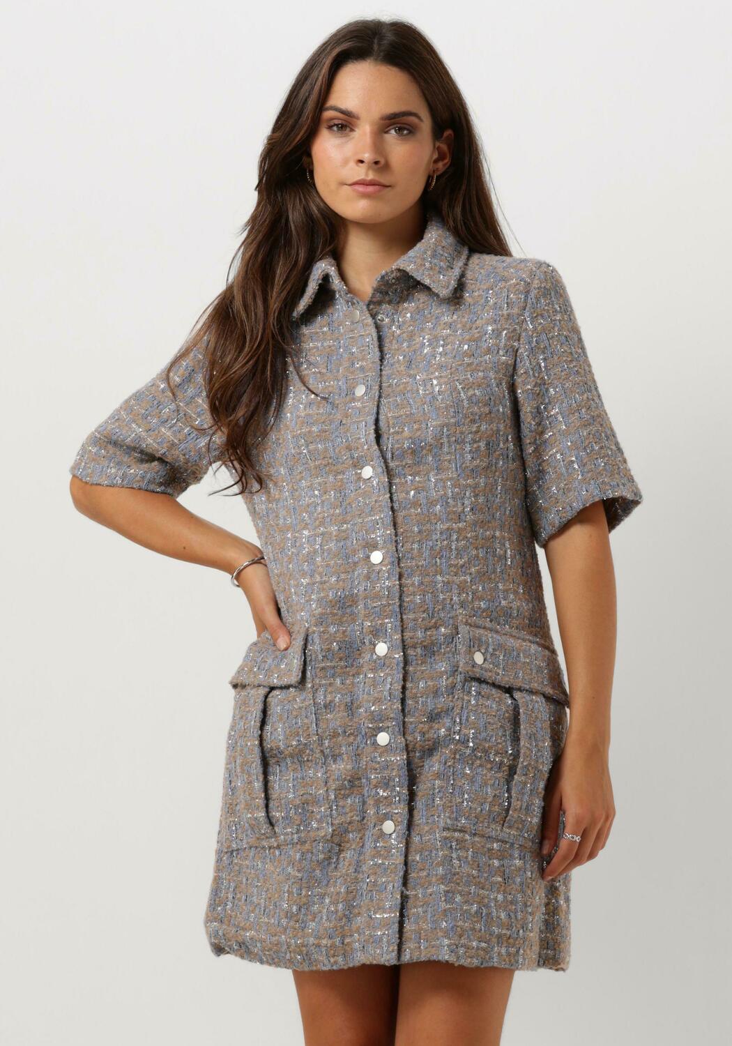 Zand SECOND FEMALE Mini jurk LILJE DRESS | Omoda