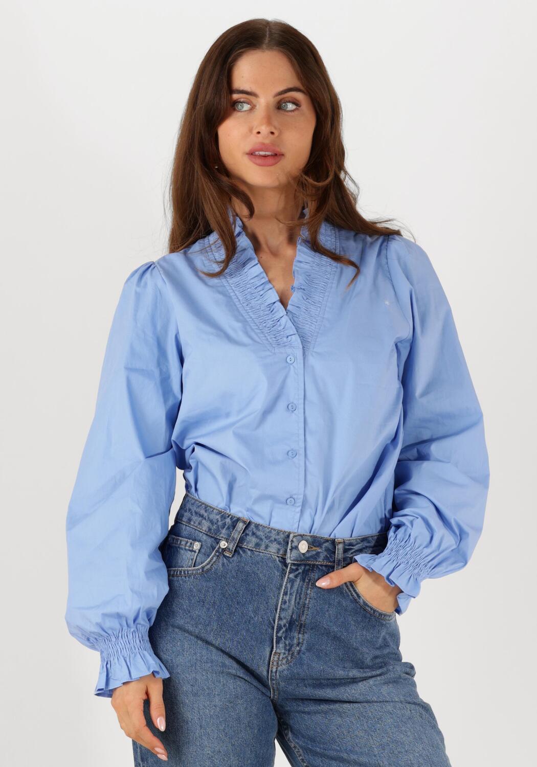 Blauwe NEO NOIR BRIELLE SOLID SHIRT | Omoda