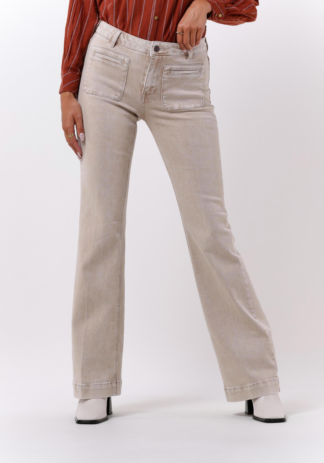 MKT STUDIO Flared jeans DIANA VINTAGE TWILL en beige | Omoda