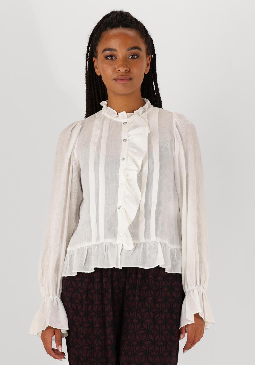 Witte CO'COUTURE MELINA FRILL SHIRT | Omoda