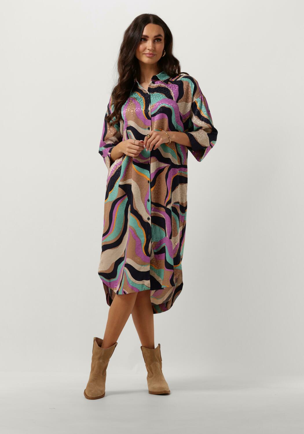 Paarse MOS MOSH Midi jurk CERI ONDA DRESS | Omoda