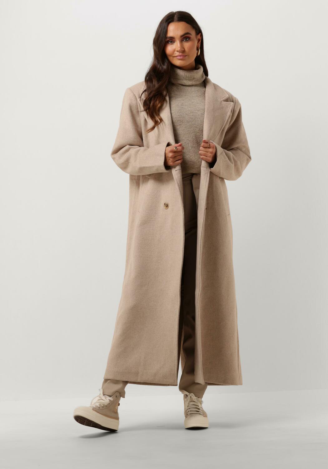 Beige NEO NOIR Mantel WILLIAMS WOOL COAT | Omoda