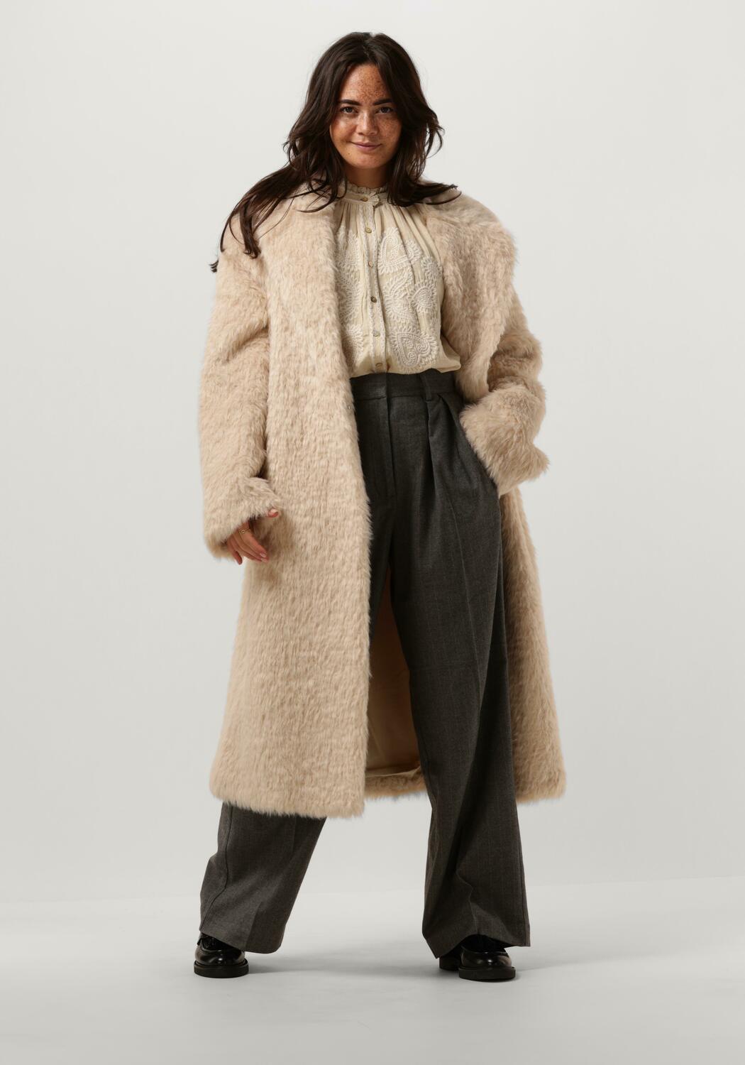 Creme STAND STUDIO Faux fur jas NICOLE COAT | Omoda